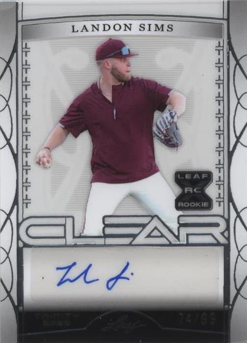 2022 Leaf Trinity - Clear Autographs Landon Sims #CA-EA1 Silver Foil ...