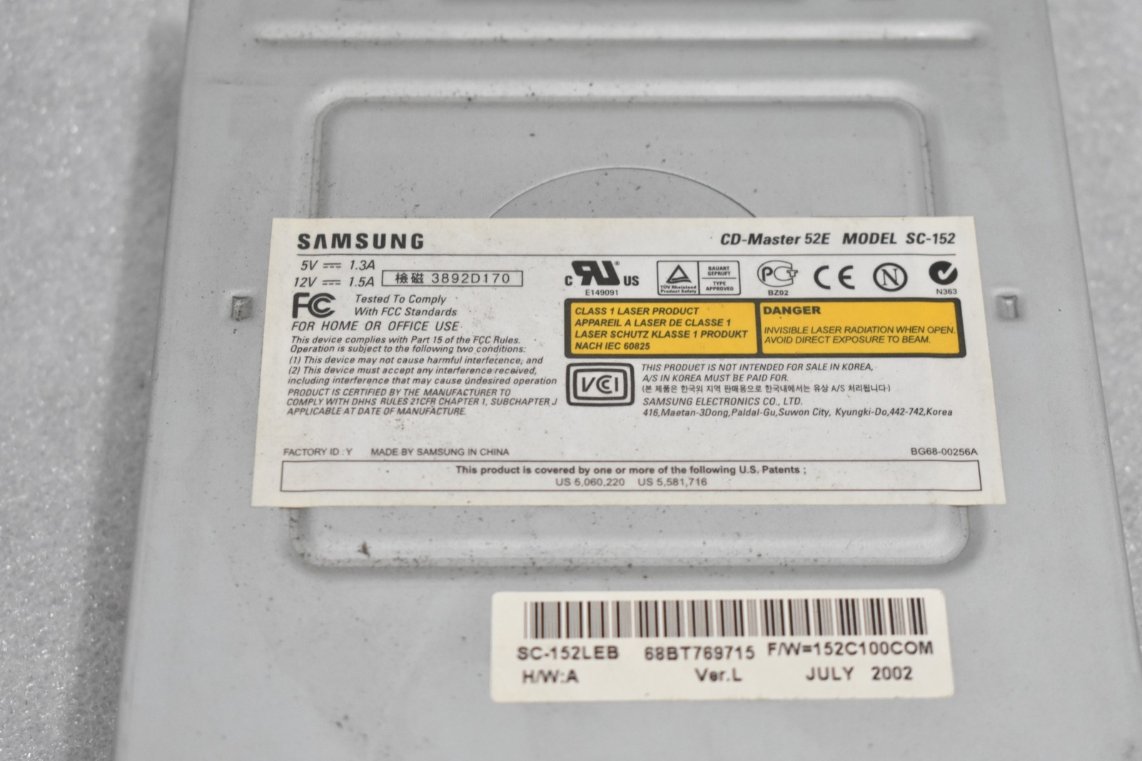 Samsung Sc-152 52x IDE CDROM CD Master 52e Black for sale online | eBay