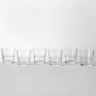 Target Glass Stackable Short Tumblers Set of 6 NWB | eBay
