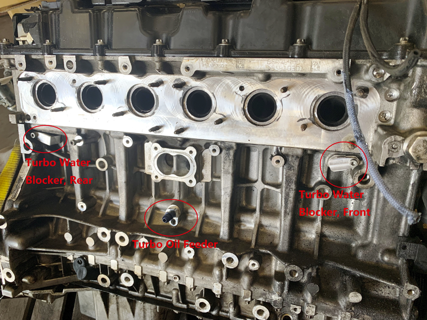 CXRacing Single Turbo Oil Feeder AN4 Water Outlet Blockers for BMW N54 ...