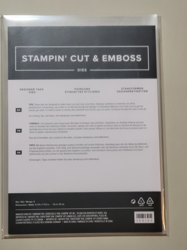 Retired Stampin' Up CUT & EMBOSS - DESIGNER TAGS DIES- 159165 | eBay