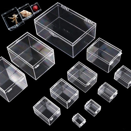 Clear Square Cube PC Small Boxes Storage Compartment Mini Box Plastic ...
