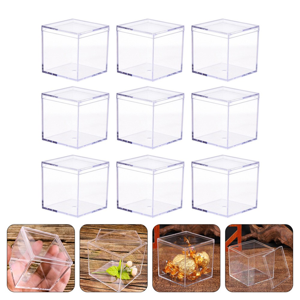 9 Pcs Acrylic Packaging Box Bride Candy Storage Boxes Sundries ...