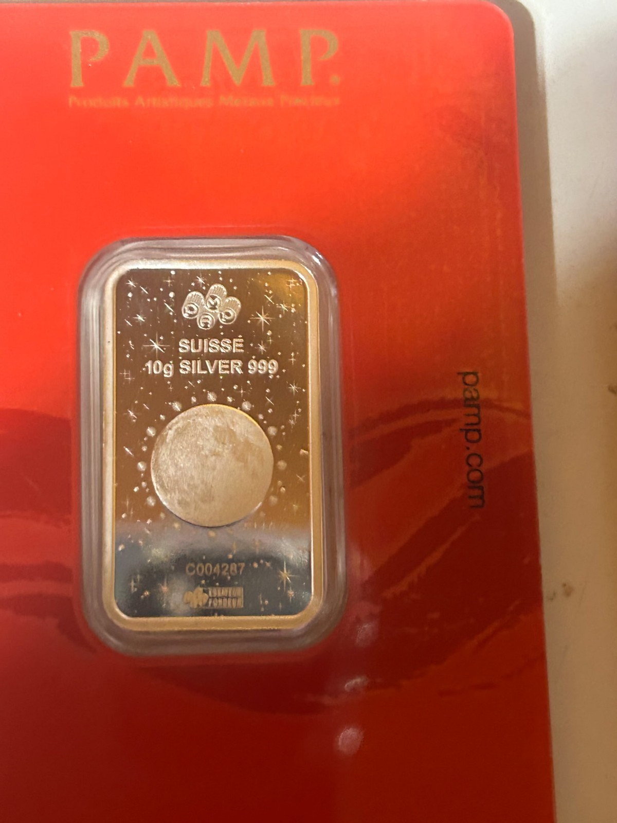 PAMP Suisse 10g Silver Bar 999 Fineness 10g Precious Metal Content ...