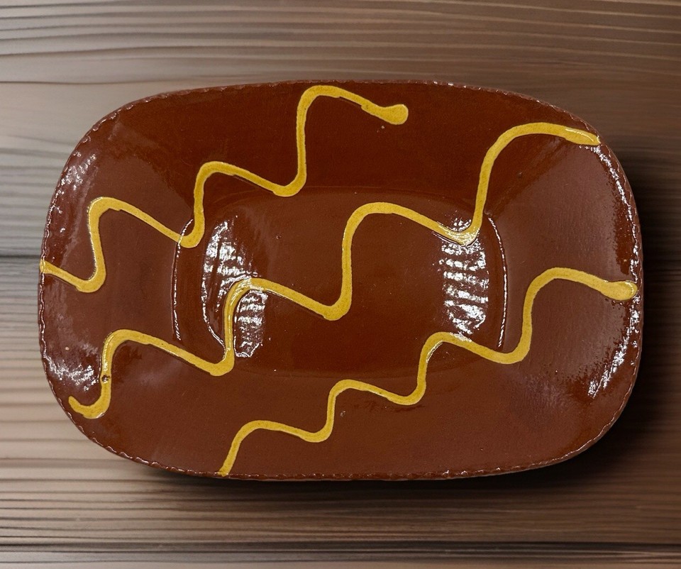 Vintage Lester Breininger Pennsylvania Redware Pottery Serving Dish ...