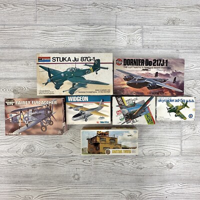 Lot Of 7 Vintage Military Aviation Model Kits Airfix Entex L&S Etc Open ...