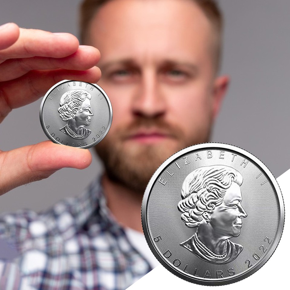 Canadian Silver Maple Leaf Coin 1oz 2022 Elizabeth II Brilliant 1:1 ...