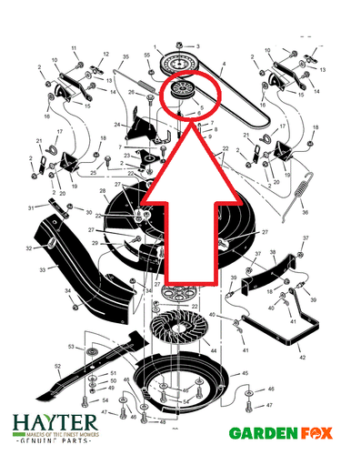 GENUINE Hayter Heritage 1330 30" Deck Belt IDLER PULLEY MU690387 O49 ...