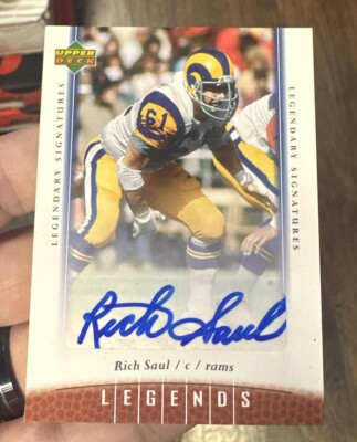 RICH SAUL AUTO 2006 UD LEGENDS BLUE INK LEGENDARY SIGNATURES LA RAMS | eBay