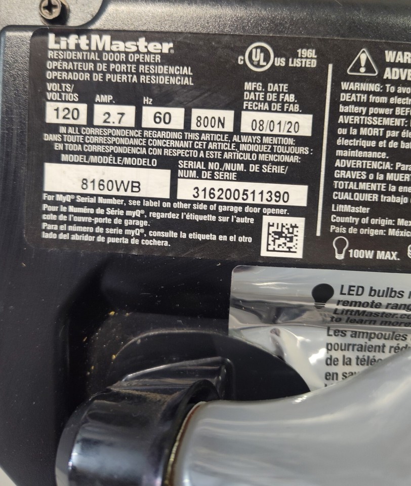 LiftMaster Model 8160WB Residential Door Opener Assembly | eBay