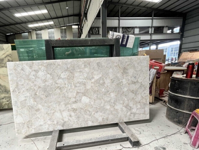 Quartz Countertop, White Quartz Table Top, Quartz Center Slab Top, Home ...