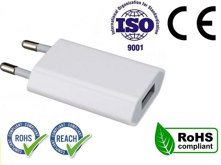 2 Pin European USB Power Adapter EU Plug Wall Charger Travel Adapter ...