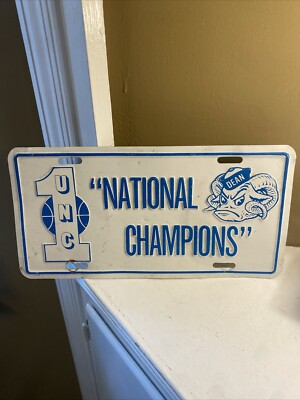 Vintage RARE UNC Tar Heels 1982 NCAA Basketball National Champs Car Tag ...