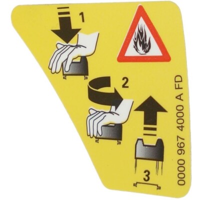 Genuine Stihl TS410 TS420 Shroud Filler Cap Warning Decal Label 0000 ...