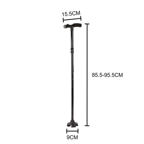 FOLDABLE WALKING STICK WITH LED LIGHT DISABILITY ALUMINIUM HEAVY DUTY ...