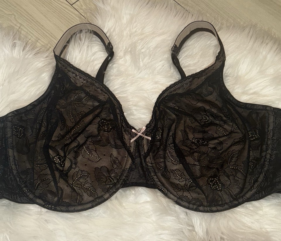Cacique Modern Lace Covered Unlined Full Coverage Bra Underwire Womens ...