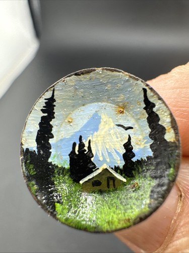 Vintage Stick Pin Hand Painted Souvenir Alaska Mining Pan Painting ...