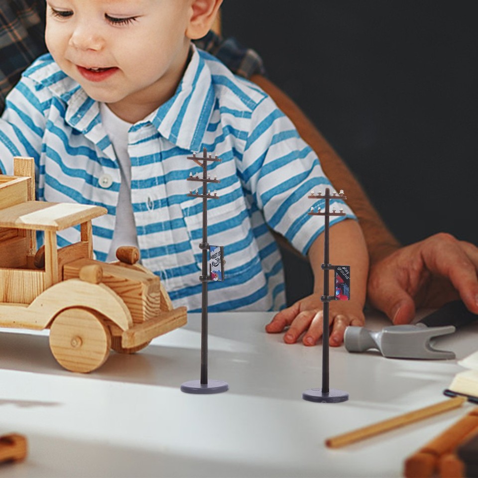 Plastic Pole Models Miniature Decorations for Scenario Sand Table | eBay UK