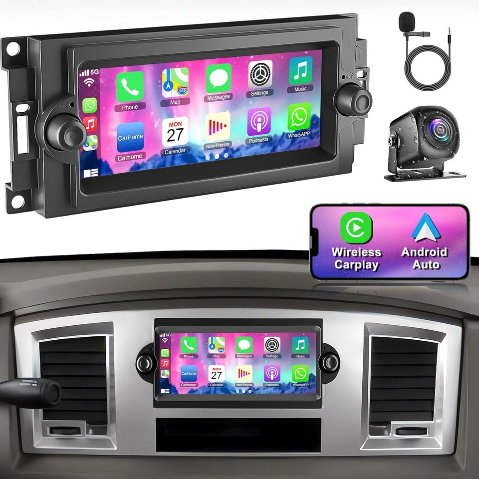 2006-2008 Dodge RAM 1500 2500 3500 Android 13 CarPlay Car Stereo Radio ...