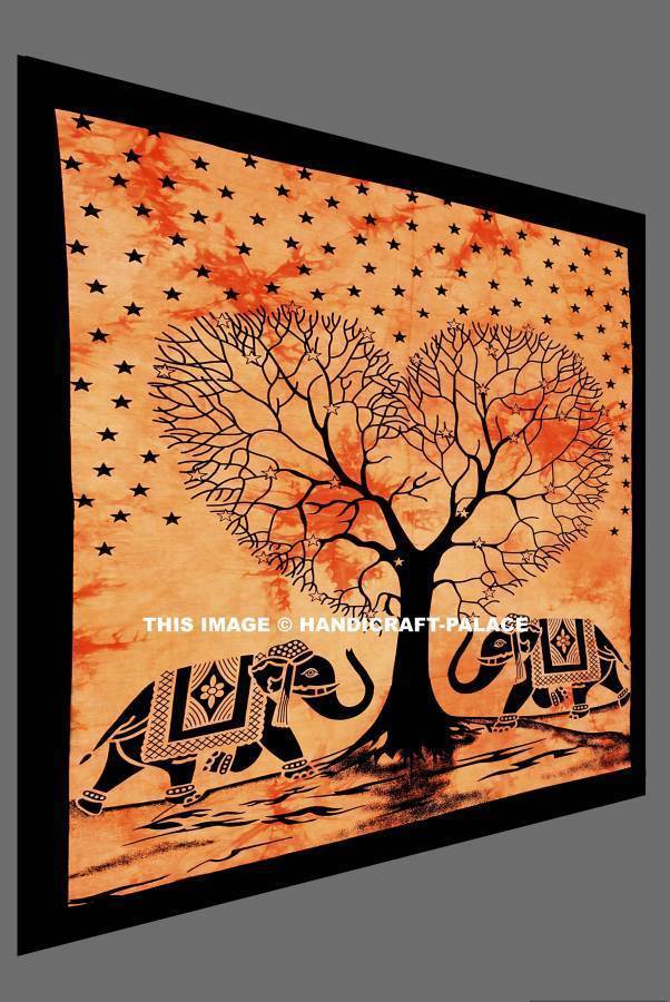 Tree of Life Hippie Tapestry Psychedelic Wall-Hanging Throw Elephant ...