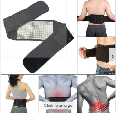 Self Heating Magnetic Back Support Lumbar Lower Waist Brace Belt Pain ...