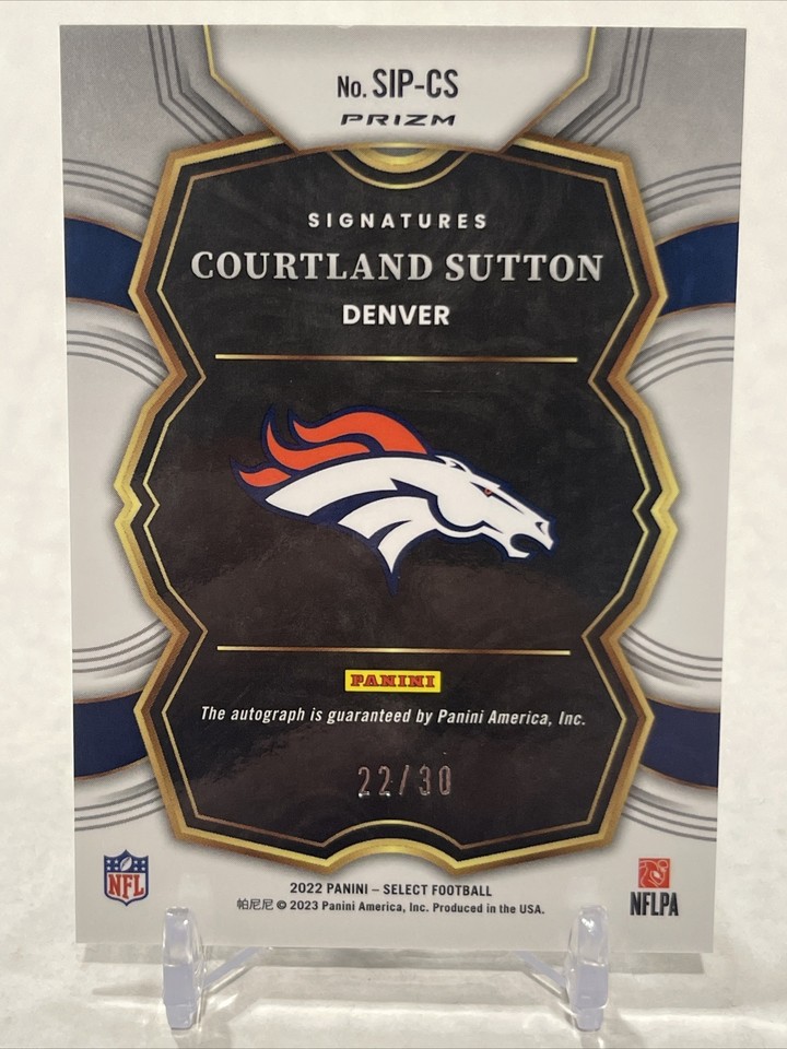 2022 Select Football Coutland Sutton Signatures AUTO White SP 22/30 ...