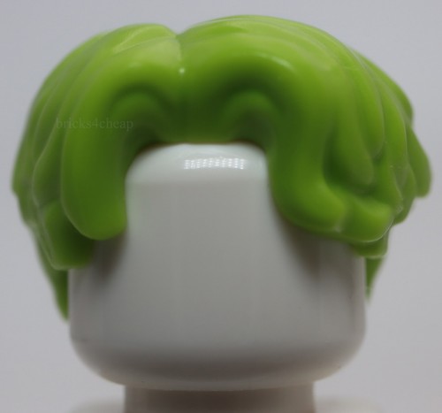 Lego Lime Minifigure Hair Short Wavy Parted on Right | eBay