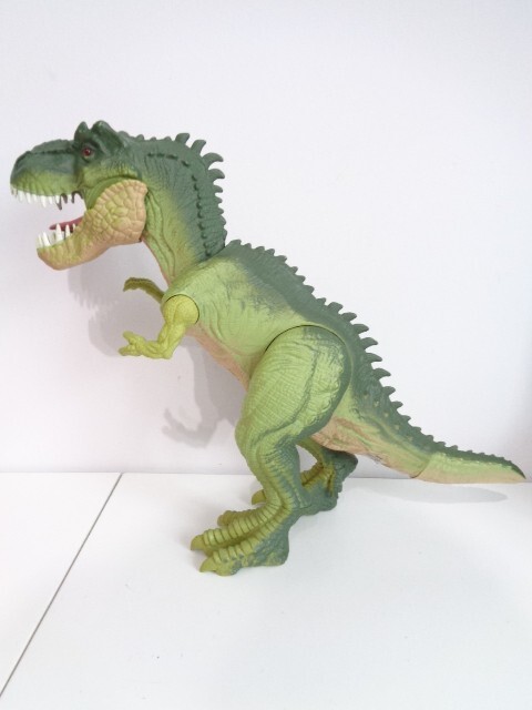 Pair of Large Dinosaur Toy Action Figures + Sound Green TRex + Blue ...