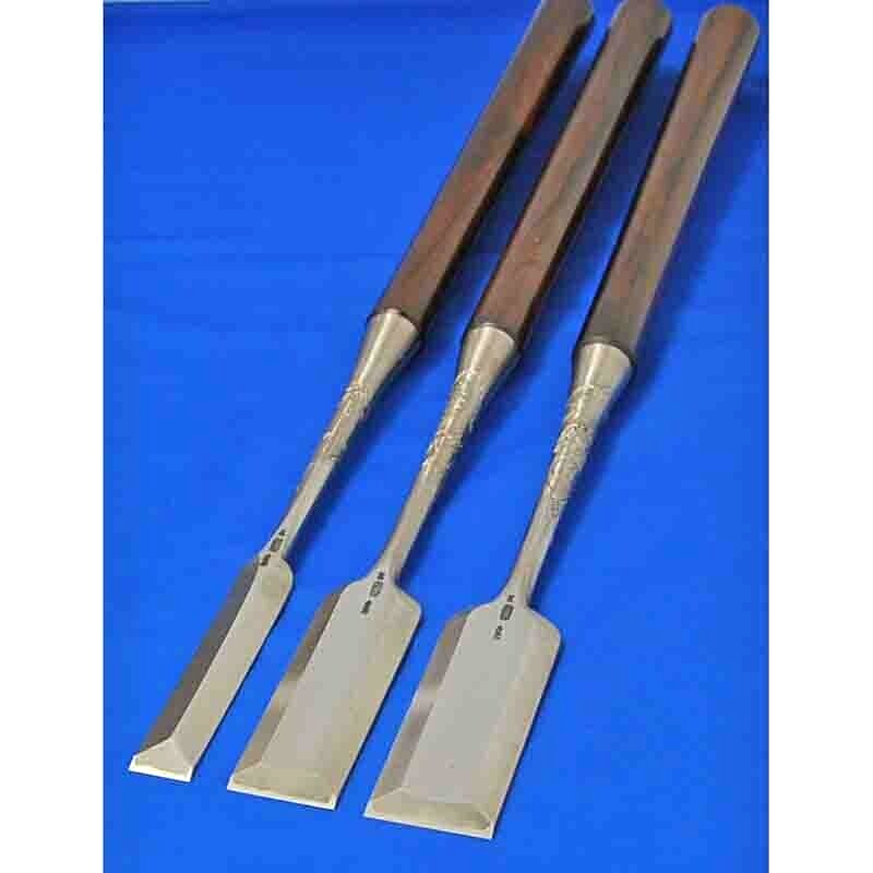 Funahiro Japanese Slick Push Chisels Tsuki Nomi Set of 3 Polished ...