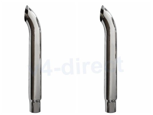 2pcs 6"-5" OD x 24" Chrome Curved Stack Pipe Peterbilt Kenworth ...