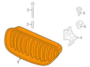 OEM BMW 6 F12 FRONT RADIATOR RIGHT GRILLE 51137211922 7211922 GENUINE ...