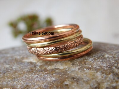 Copper Set of 5 Stacking Ring Copper Stacking Rings, Arthritis Simple ...