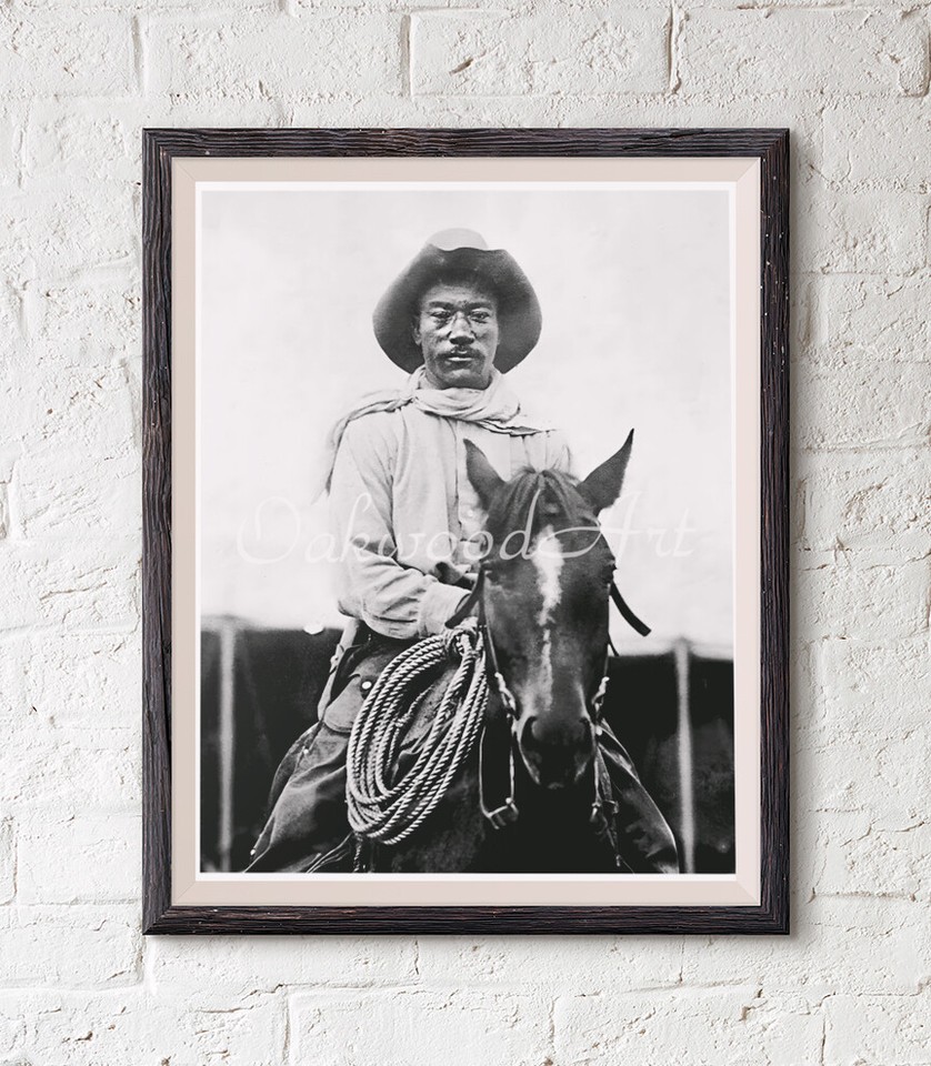 COWBOY BILL PICKETT & Horse c1900, Black Man, Vintage Photo Reprint | eBay