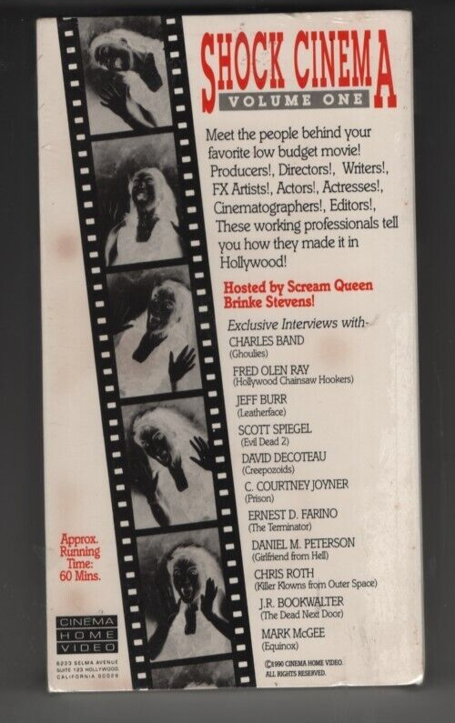 SHOCK CINEMA VOLUME ONE BRINKE STEVENS VHS 1990 CINEMA HOME VIDEO ...