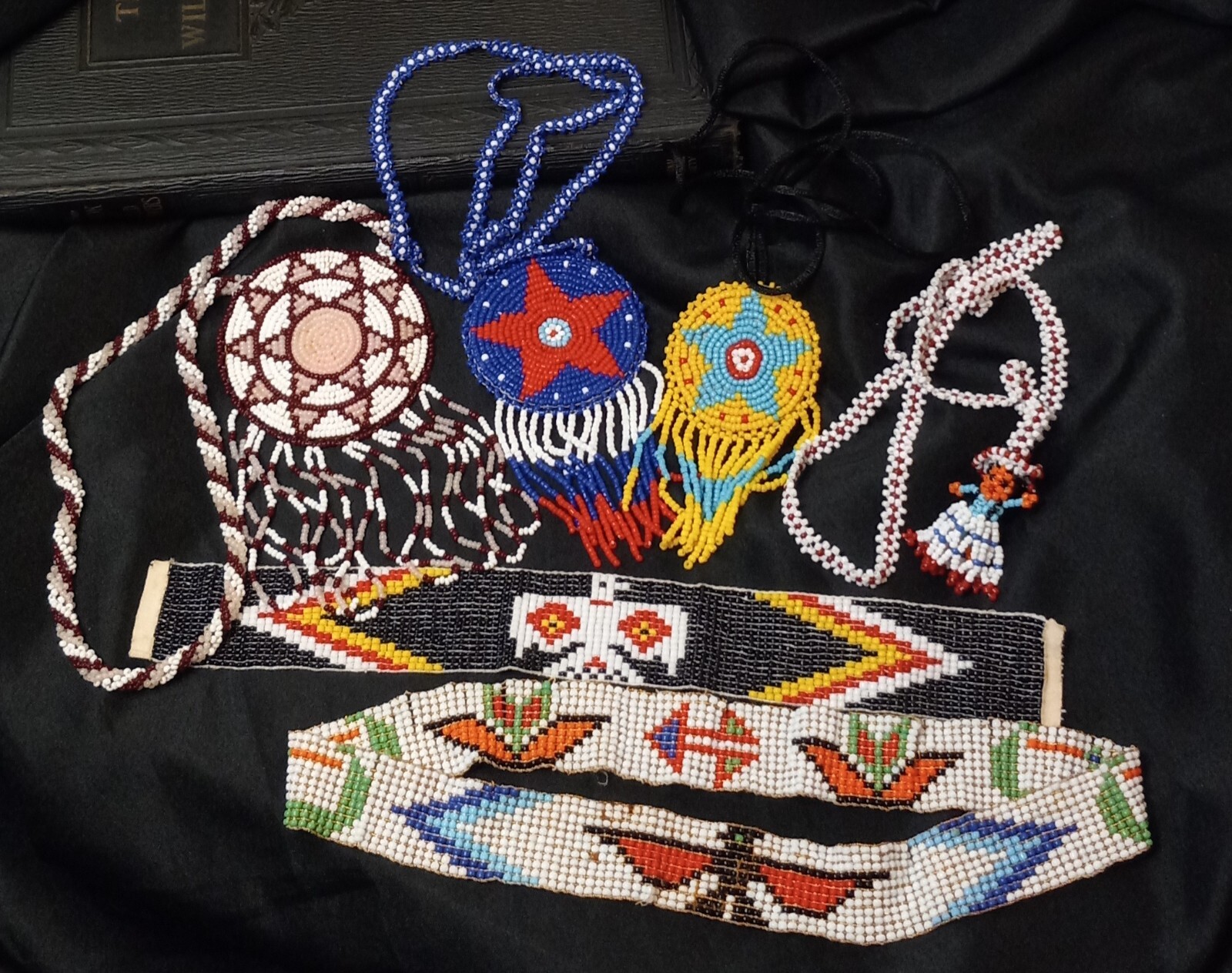 Vintage Native American Seed Bead Jewelry Lot Of 6 Ne… - Gem