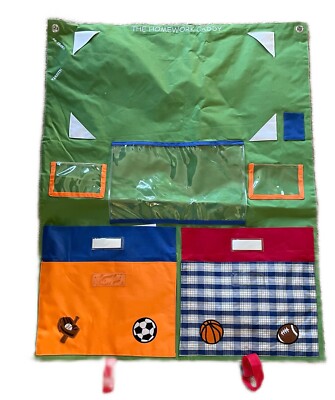 Kid's Canvas Over-the-Door Wall Homework Organizer Green | eBay