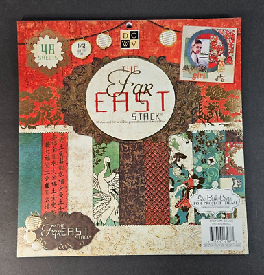 DCWV The Far East Premium Stack Paper Pad Cardstock Scrapbook 12x12" 24 ...