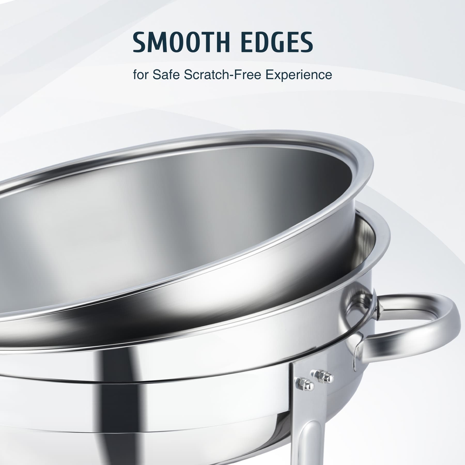 6pcs Round Chafing Dish Buffet Set w/ 5L Food Pans Bain Maries Lids ...