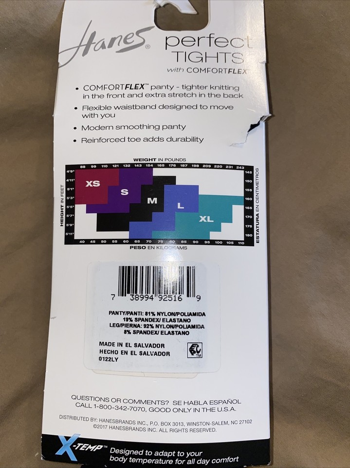 New Hanes Premium Perfect Tights with ComfortFlex Coverage 65 Denier ...