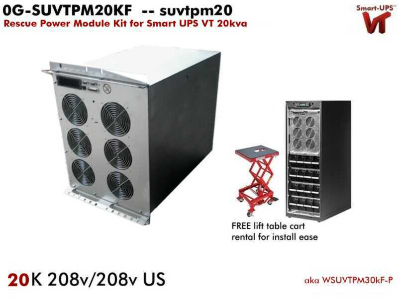 APC Smart UPS VT 20kva Power Module WSUVTPM20KF-P 0G-SUVTPM20KF w ...