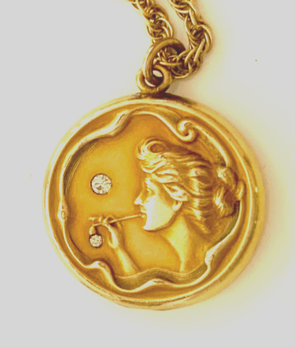 STUNNING!!! Victorian Antique Lady *BLOWING BUBBLES* LOCKET*STERLING ...