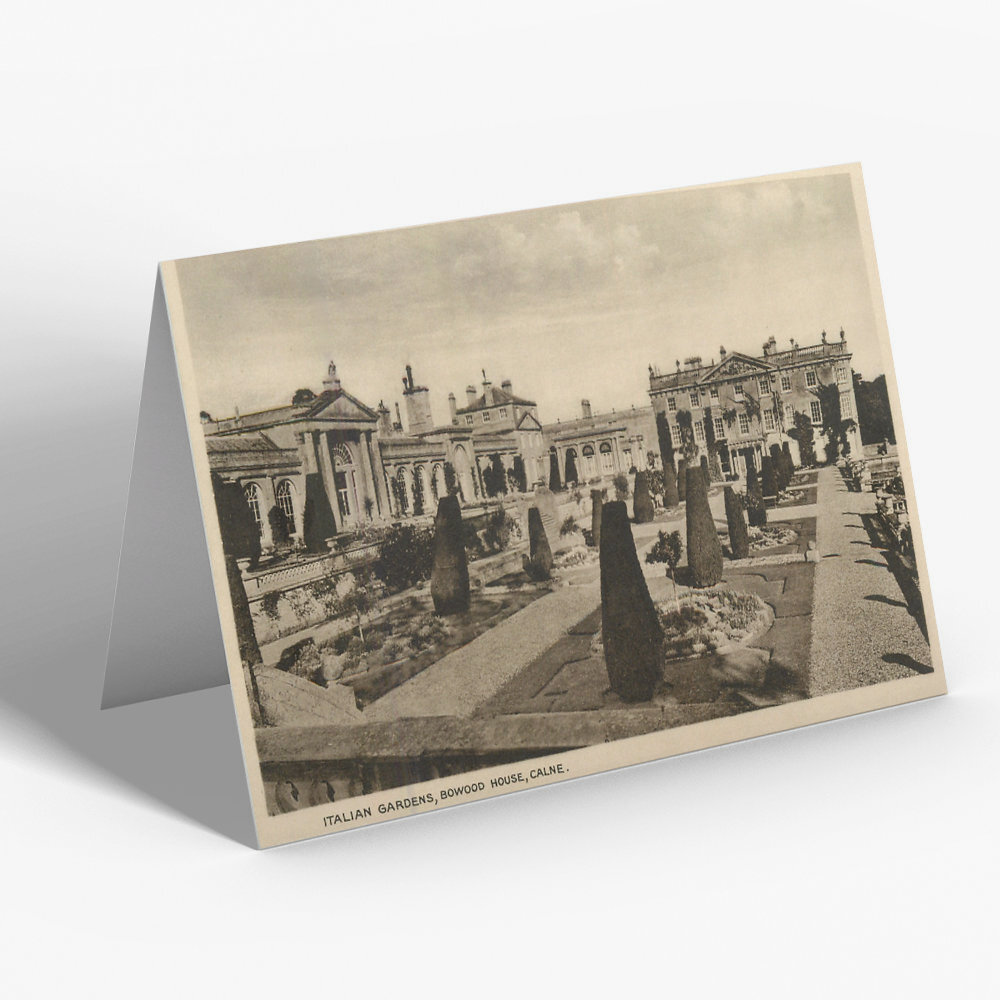 GREETING CARD - Vintage Wiltshire - Italian Gardens, Bowood House ...