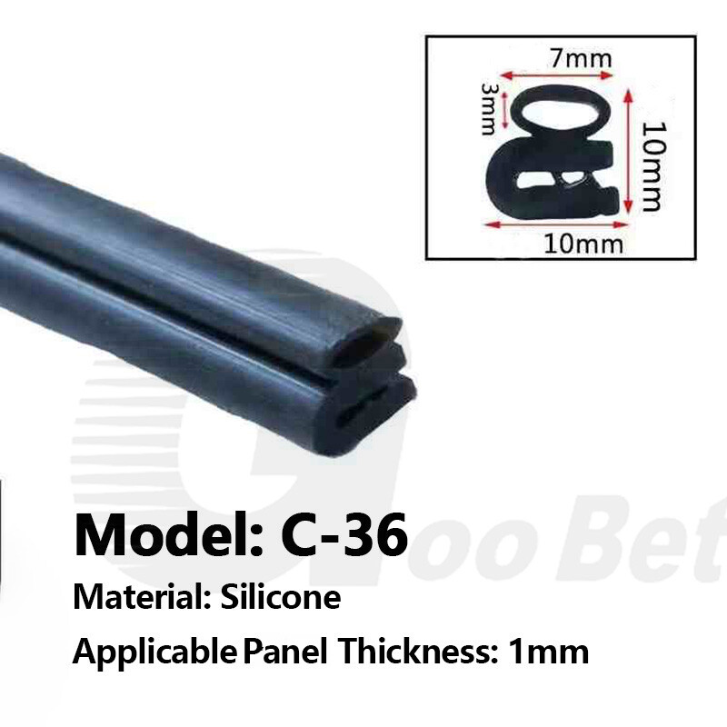 Car Finned Rubber Edge Trim Seal U Profile Van Boat Truck Door Bonnet ...