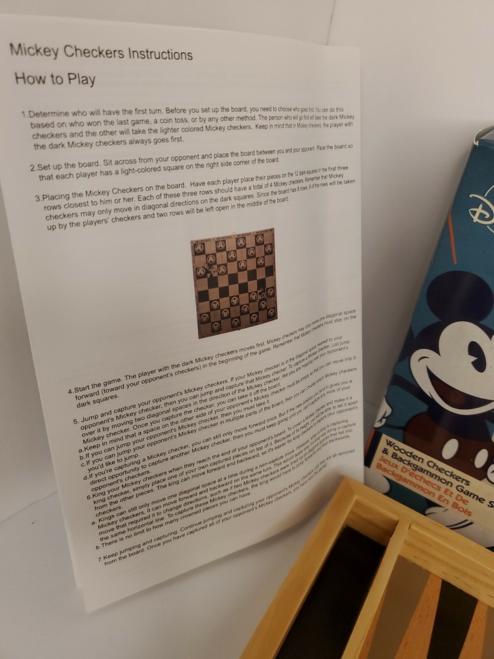 Rare! Mickey And Minnie Original Disney 2 In 1 Backgammon Checkers ...