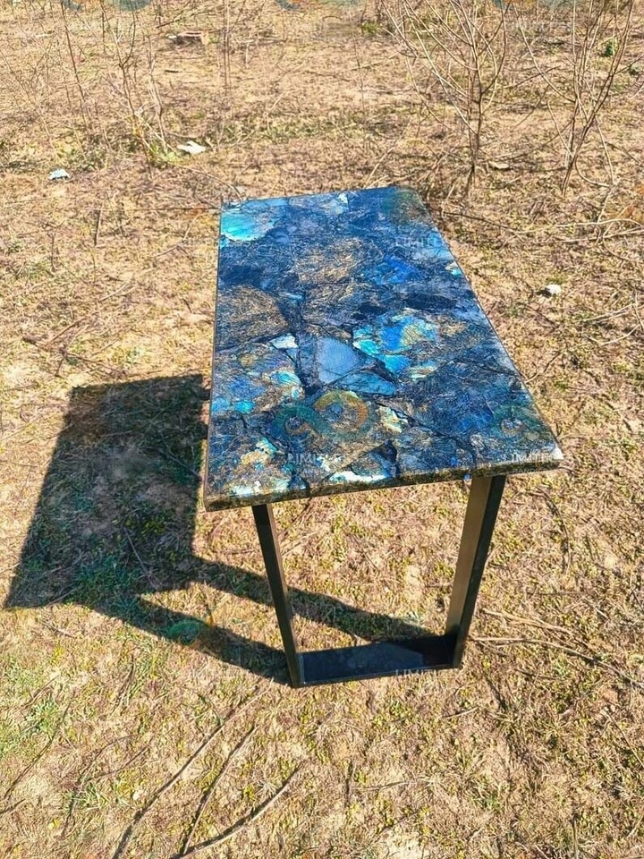 Labradorite Cafeteria Top Table, Dining Room Table, Kitchen Slab Table ...