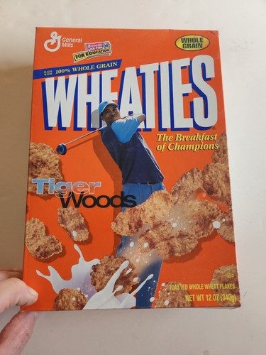 Tiger Woods Wheaties Cereal 12 Oz. EMPTY Box Rarest of the three 2000 ...