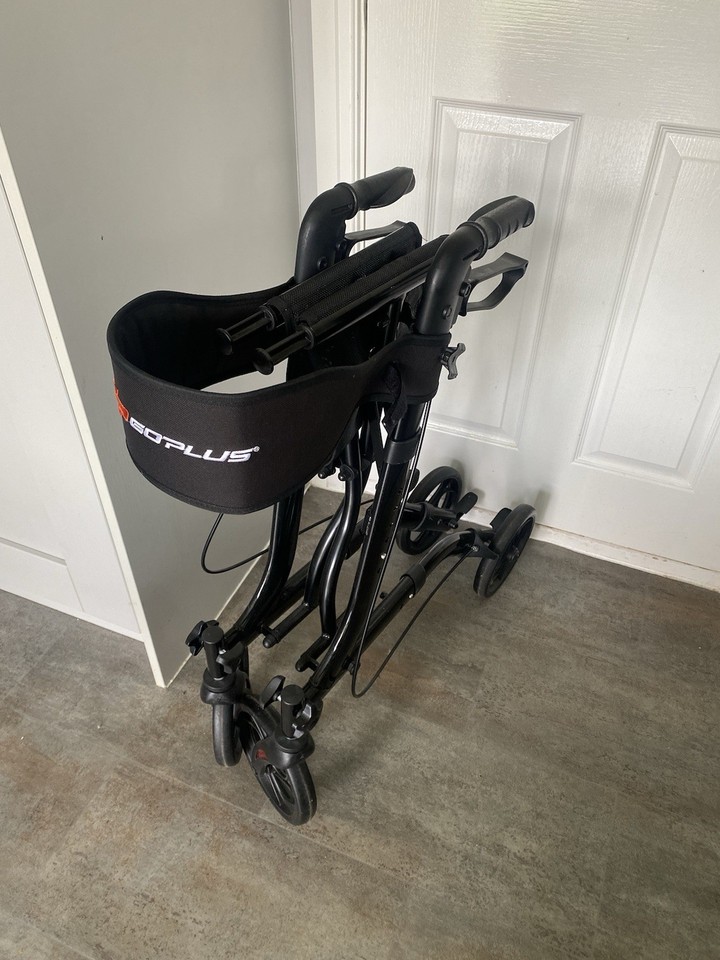 Go Plus Four Wheel Folding Walker Rollator with Seat Backrest Used Once ...