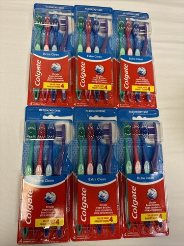 6X Colgate Extra Clean Toothbrush, Medium - 4 Count | eBay