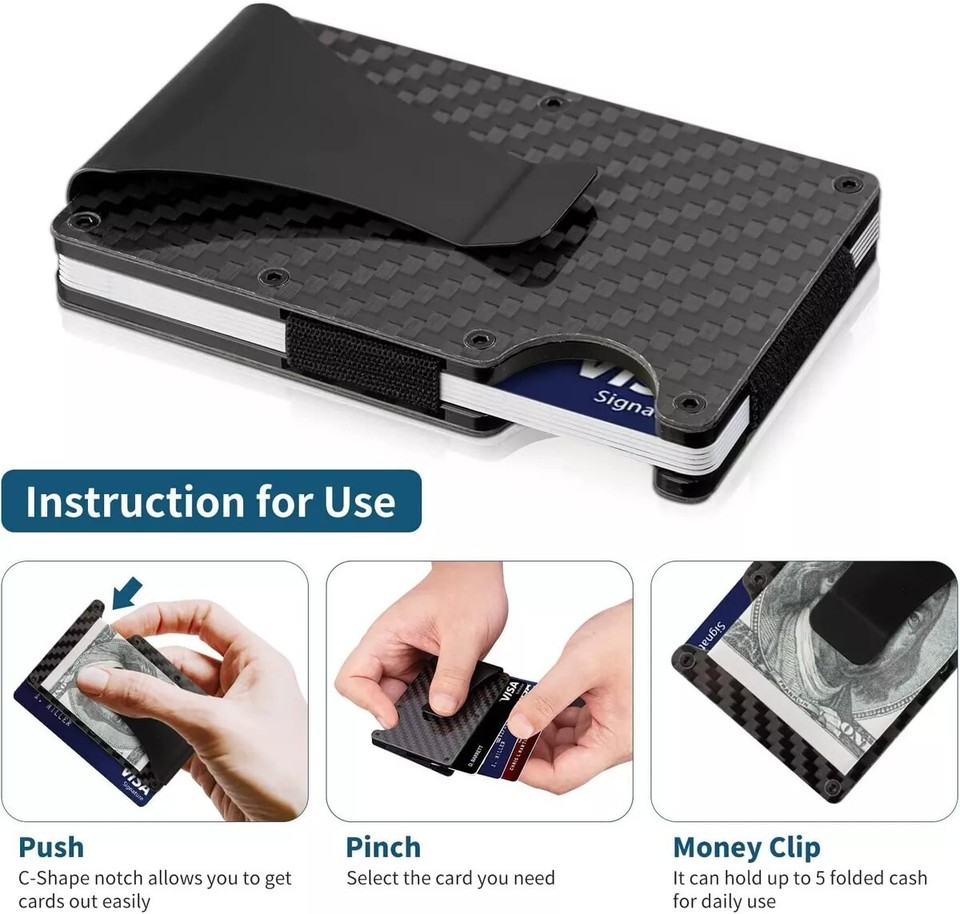 The Ridge Style Titanium Wallet with RFID Blocking Card Slots, Money ...