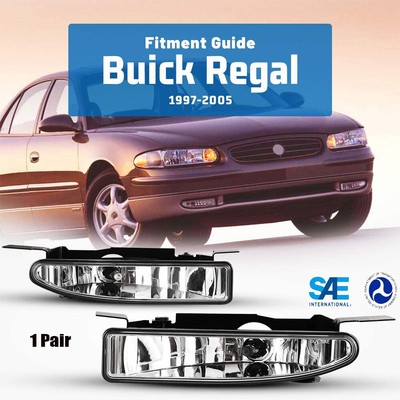 Fog Lights for 1997-2005 Buick Regal Clear Lens Driving Front Bumper ...